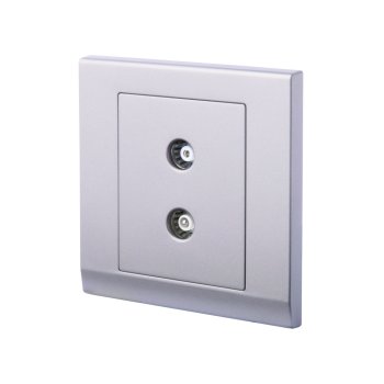 Retrotouch Simplicity Mid Grey Coaxial TV+FM Socket | UKES
