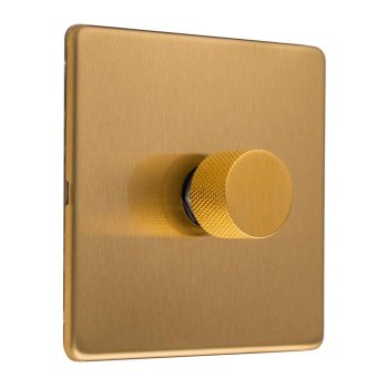 Eurolite Satin Brass Knurled Dimmer Knob | UKES