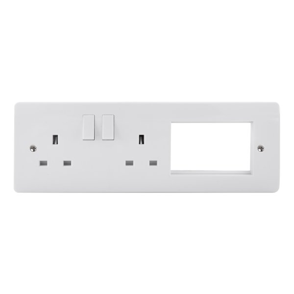 Click Mode Polar White Part Furnished New Media Front Plate with 2x13A ...