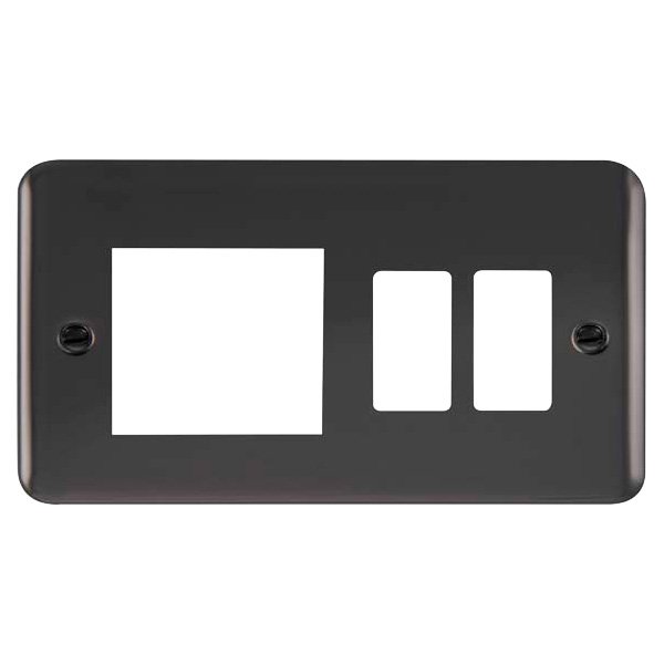 Click Deco Plus Black Nickel 2 Gang GridPro and Twin New Media Aperture ...