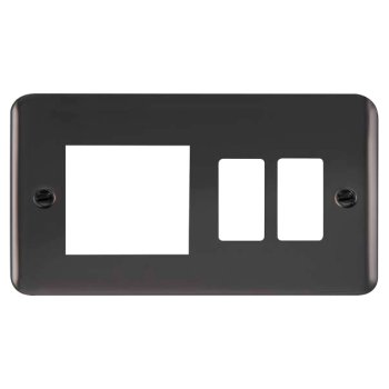 Click Deco Plus Black Nickel 2 Gang GridPro and Twin New Media Aperture ...