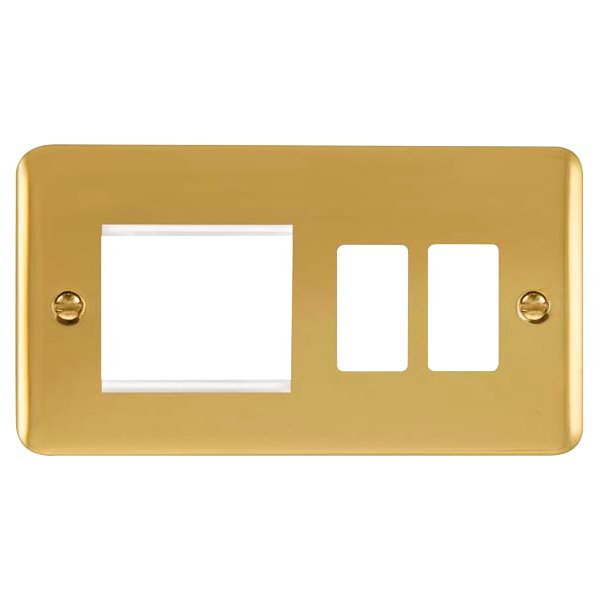Click Deco Plus Polished Brass 2 Gang GridPro and Twin New Media ...