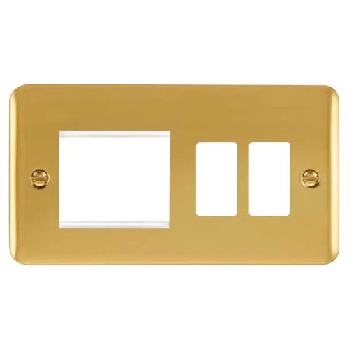 Click Deco Plus Polished Brass 2 Gang GridPro and Twin New Media ...
