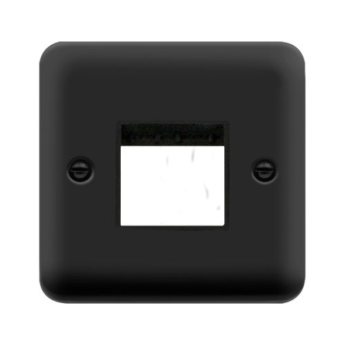Click Deco Plus Matt Black 1 Gang 2 Aperture Unfurnished MiniGrid Plate ...