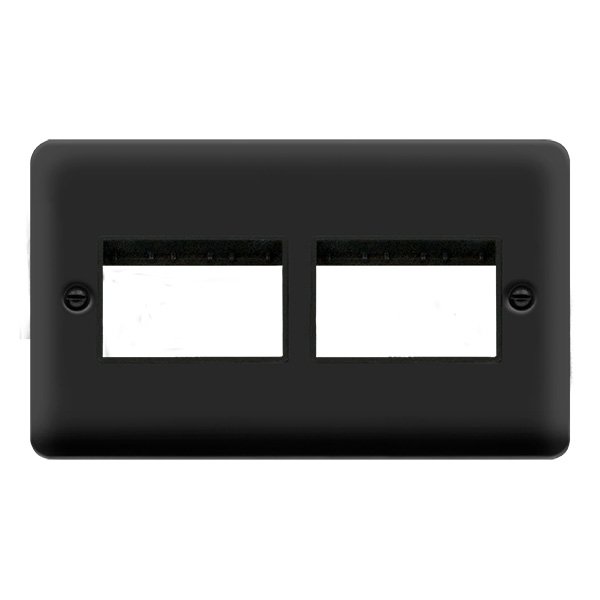 Click Deco Plus Matt Black 2 Gang 6 (2x3) Aperture Unfurnished MiniGrid ...
