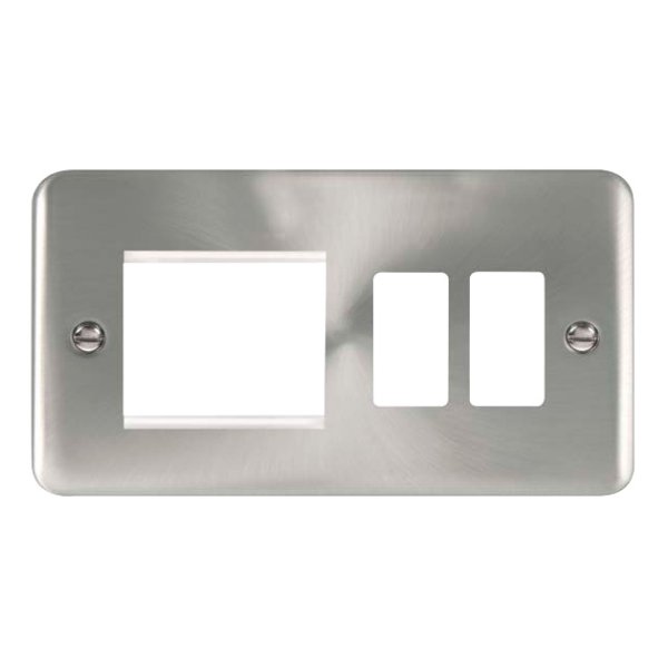 Click Deco Plus Satin Chrome 2 Gang GridPro and Twin New Media Aperture ...