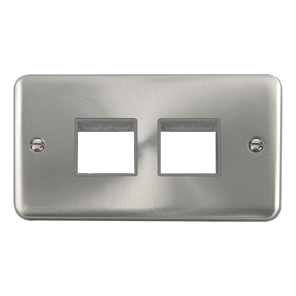 Click Deco Plus Satin Chrome 2 Gang 4 (2x2) Aperture Unfurnished ...