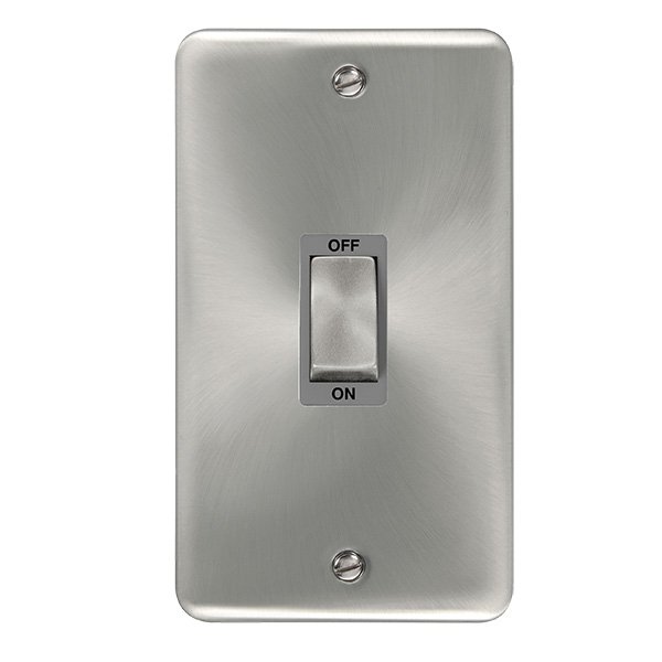 Click Deco Plus Satin Chrome 50A Vertical Double Pole Ingot Switch with ...