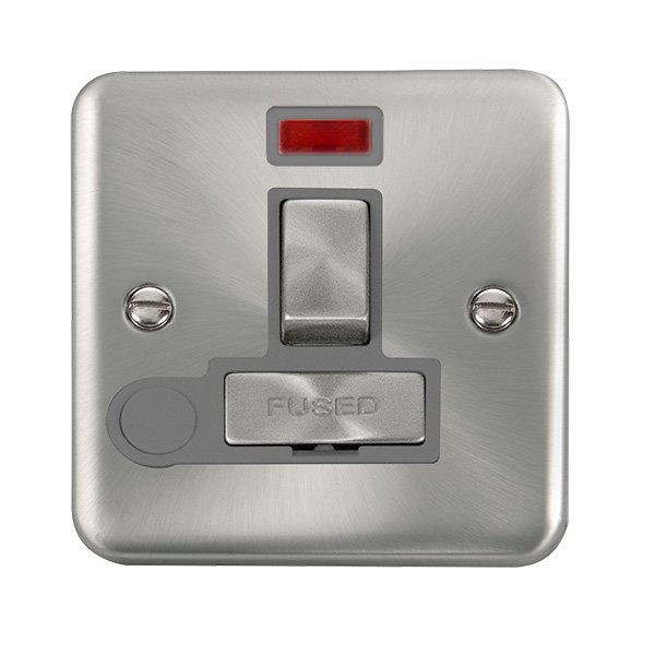 Click Deco Plus Satin Chrome 13A Double Pole Ingot Switched Fused ...