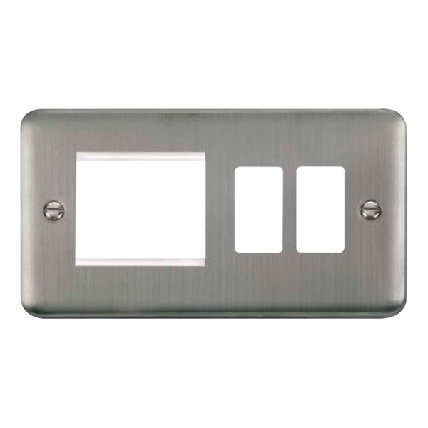 Click Deco Plus Stainless Steel 2 Gang GridPro and Twin New Media ...