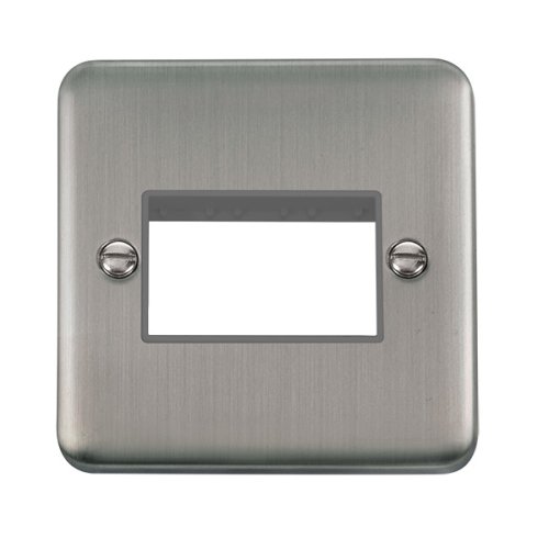 Click Deco Plus Stainless Steel 1 Gang 3 Aperture Unfurnished MiniGrid ...