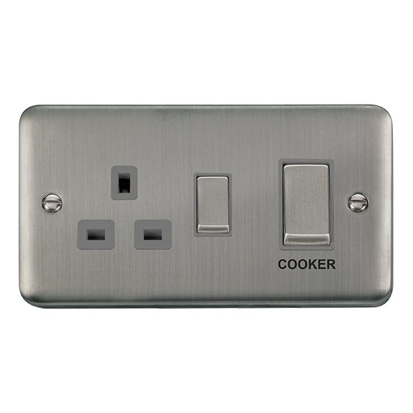 Click Deco Plus Stainless Steel 50A Double Pole Ingot Cooker Switch and ...