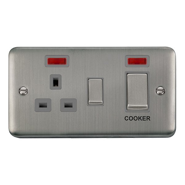 Click Deco Plus Stainless Steel 50A Double Pole Ingot Cooker Switch and ...