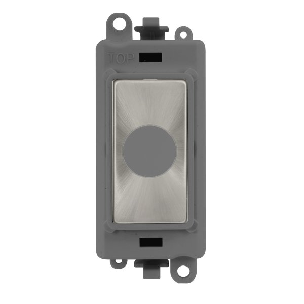 Click GridPro Satin Chrome 20A Flex Outlet Module with Grey Surround | UKES