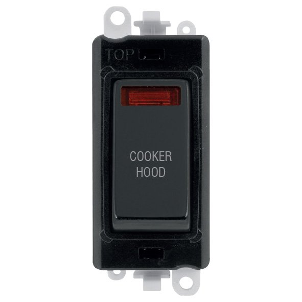 Click GridPro Matt Black 20AX Double Pole Cooker Hood Switch Module ...