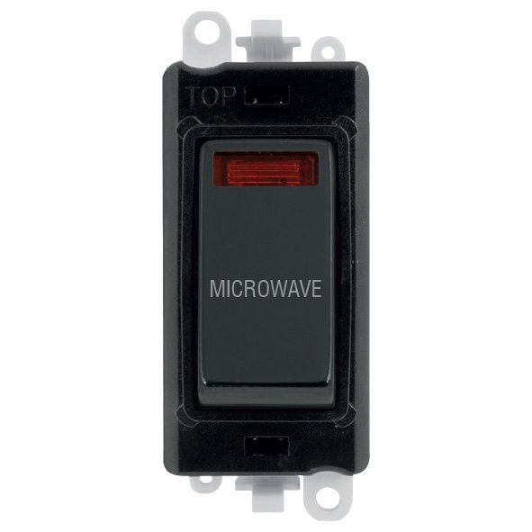 Click GridPro Matt Black 20AX Double Pole Microwave Switch Module with ...