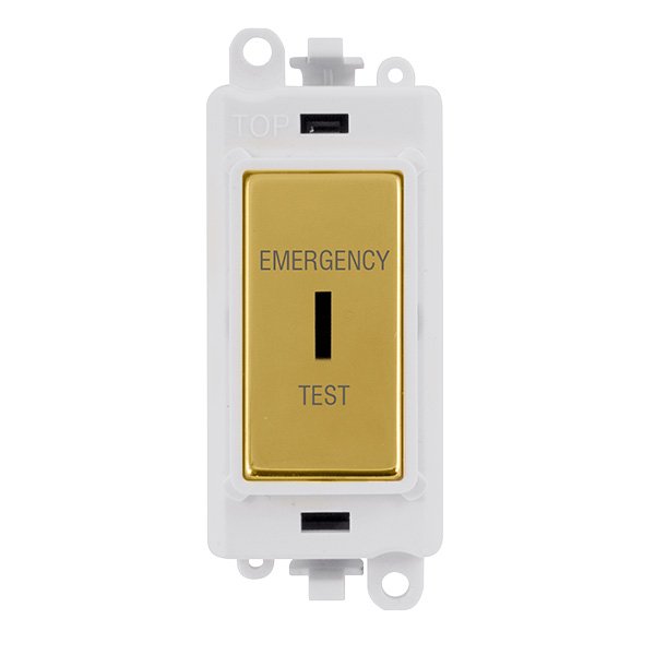 Click GridPro Polished Brass 20AX Double Pole Emergency Test Keyswitch ...