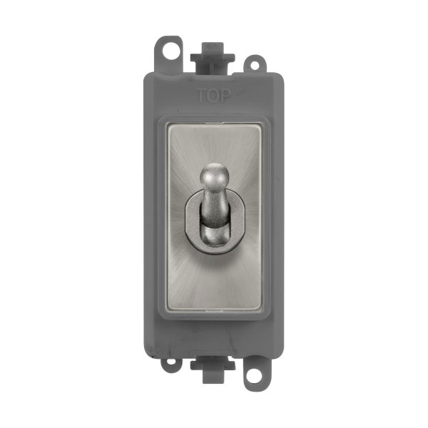 Click GridPro Satin Chrome 20AX Double Pole Toggle Switch Module with ...
