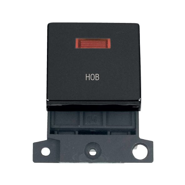 Click MiniGrid Matt Black 20A Double Pole Hob Ingot Switch Module with ...