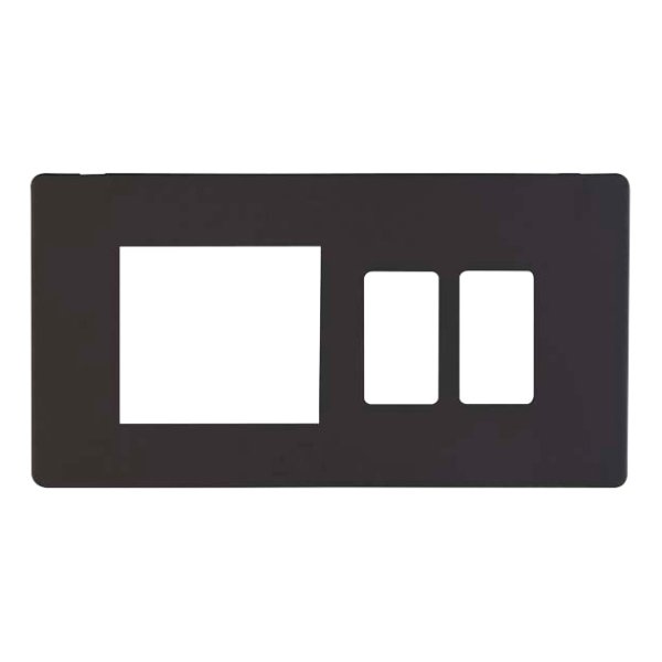 Click Definity Matt Black 2 Gang GridPro and Twin New Media Aperture ...