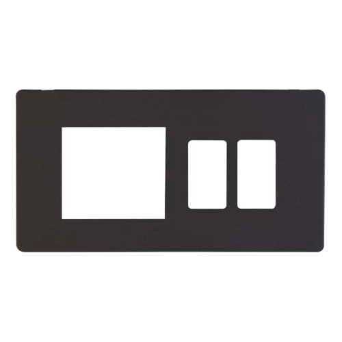 Click Definity Matt Black 2 Gang GridPro and Twin New Media Aperture ...