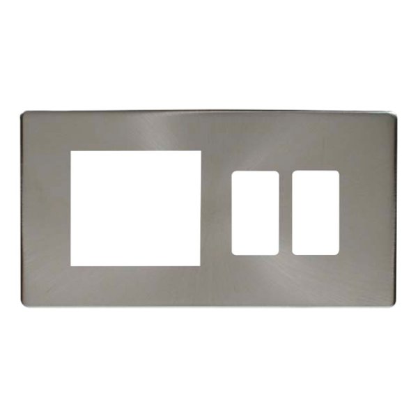 Click Definity Brushed Stainless 2 Gang GridPro and Twin New Media ...
