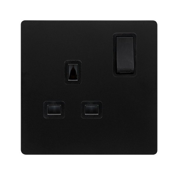 Click Definity Complete Matt Black 1 Gang 13A Double Pole Switched ...