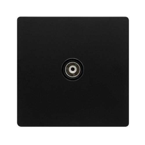 Click Definity Complete Matt Black 1 Gang Isolated Coaxial Socket with ...