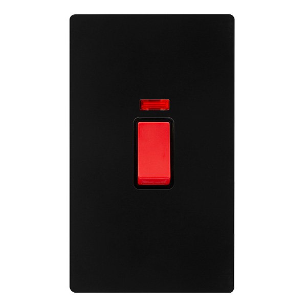 Click Definity Complete Matt Black 50A Vertical Double Pole Switch with ...