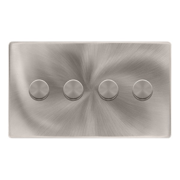 Click Definity Complete Brushed Stainless 4 Gang 2 Way 100W Dimmer ...