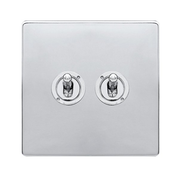 Click Definity Complete Polished Chrome 2 Gang 2 Way 10AX Toggle Switch ...