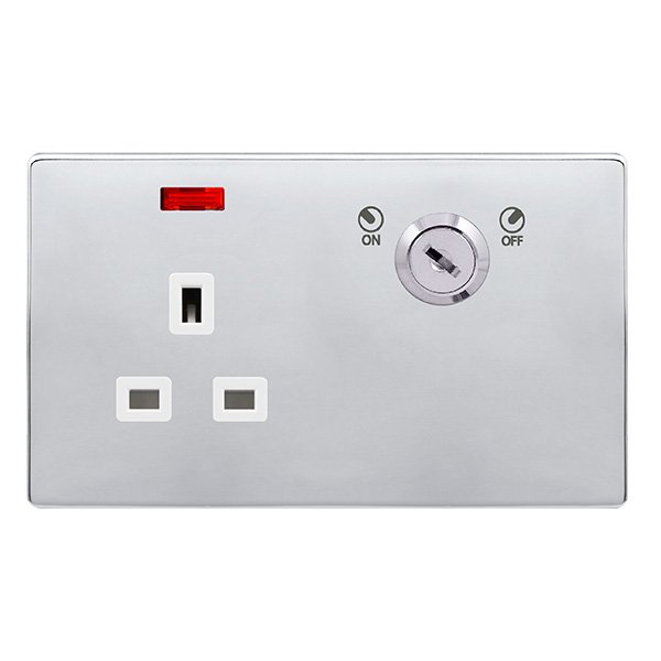 Click Definity Complete Polished Chrome 1 Gang 13A Double Pole Key ...