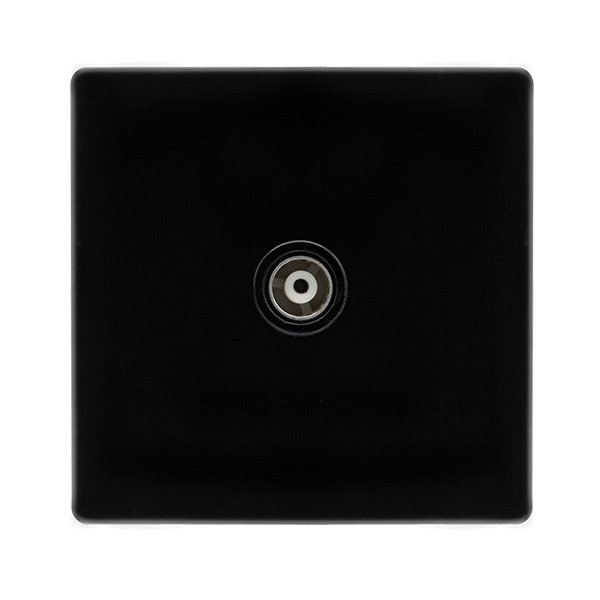 Click Definity Complete Metal Black 1 Gang Isolated Coaxial Socket with ...