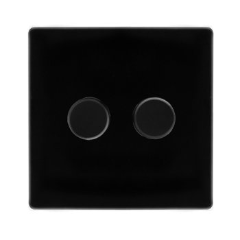 Click Definity Complete Metal Black 2 Gang 2 Way 100W Dimmer Switch ...