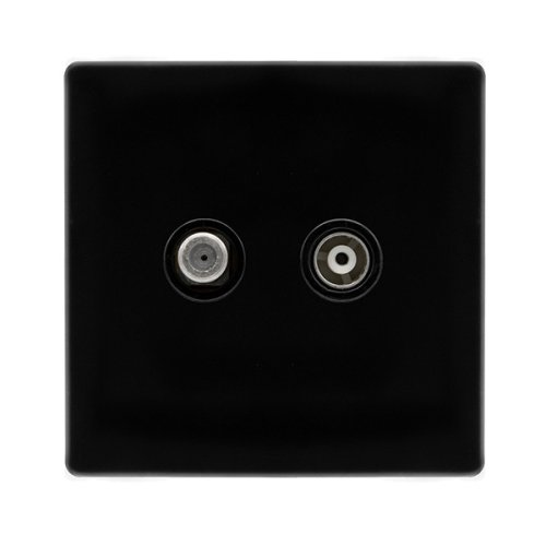 Click Definity Complete Metal Black 2 Gang Non Isolated Satellite And