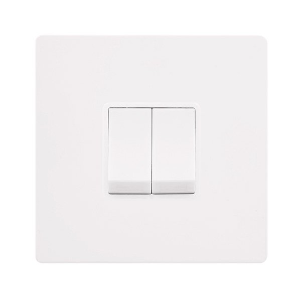 Click Definity Complete Metal White 2 Gang 2 Way 10AX Switch with Polar ...
