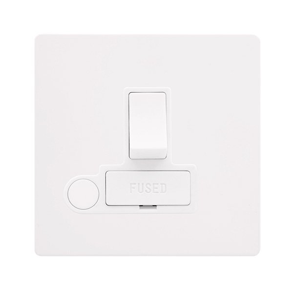 Click Definity Complete Metal White 13A Double Pole Switched Fused ...