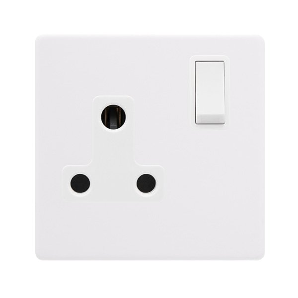 Click Definity Complete Polar White 15A Round Pin Switched Socket with ...