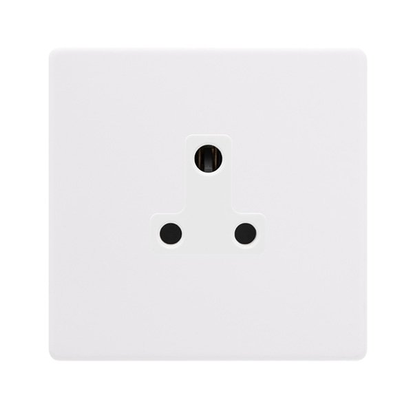Click Definity Complete Polar White 5A Round Pin Unswitched Socket with ...