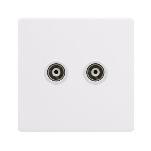 Click Definity Complete Polar White 2 Gang Isolated Coaxial Socket with ...