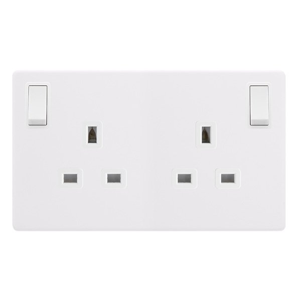 Click Definity Complete Polar White 2 Gang 13A Double Pole Switched ...