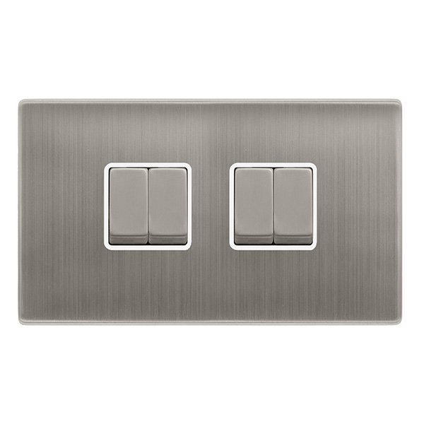 Click Definity Complete Stainless Steel 4 Gang 2 Way 10AX Ingot Switch ...