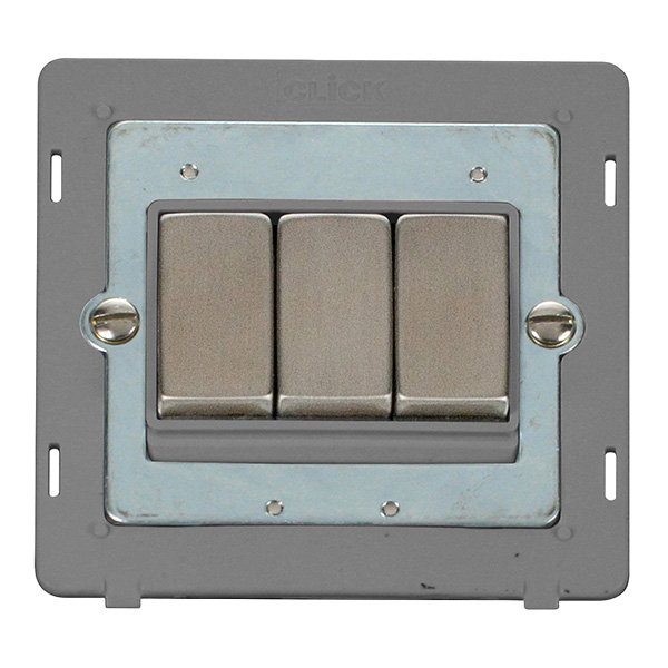 Click Definity Grey 3 Gang 2 Way 10AX Ingot Switch Insert with ...
