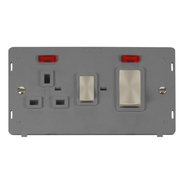 Click Definity Grey 50A Double Pole Ingot Cooker Switch and 13A Double ...