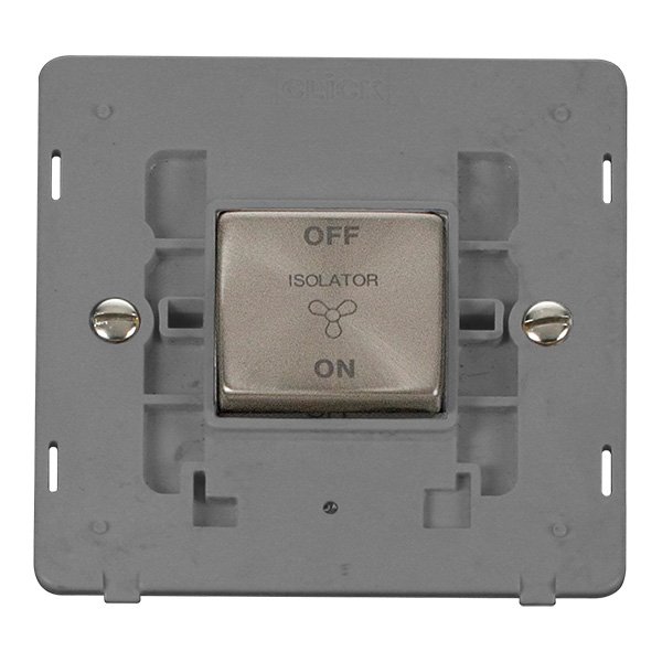 Click Definity Grey 10a 3 Pole Fan Isolation Ingot Switch Insert With