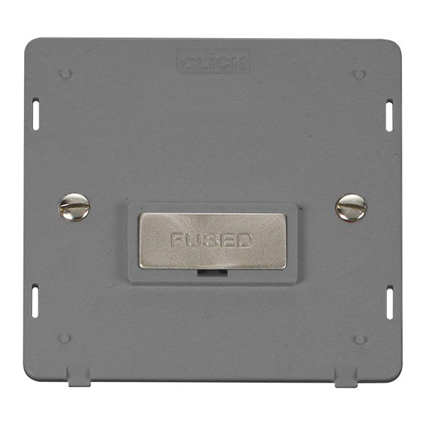 Click Definity Grey 13A Ingot Fused Connection Unit Insert with Brushed ...