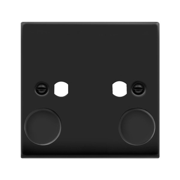Click Deco Victorian Matt Black 2 Gang Unfurnished Dimmer Plate with ...