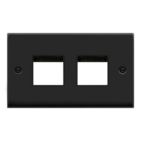 Click Deco Victorian Matt Black 2 Gang 4 (2x2) Aperture Unfurnished ...