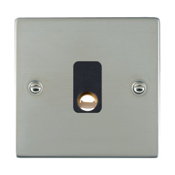 Hamilton Sheer Bright Steel 20A Cable Outlet with Black Insert | UKES