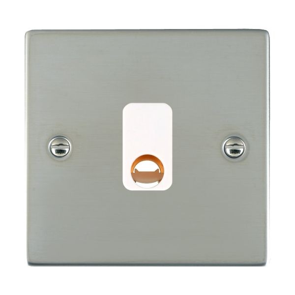 Hamilton Sheer Bright Steel 20A Cable Outlet with White Insert | UKES